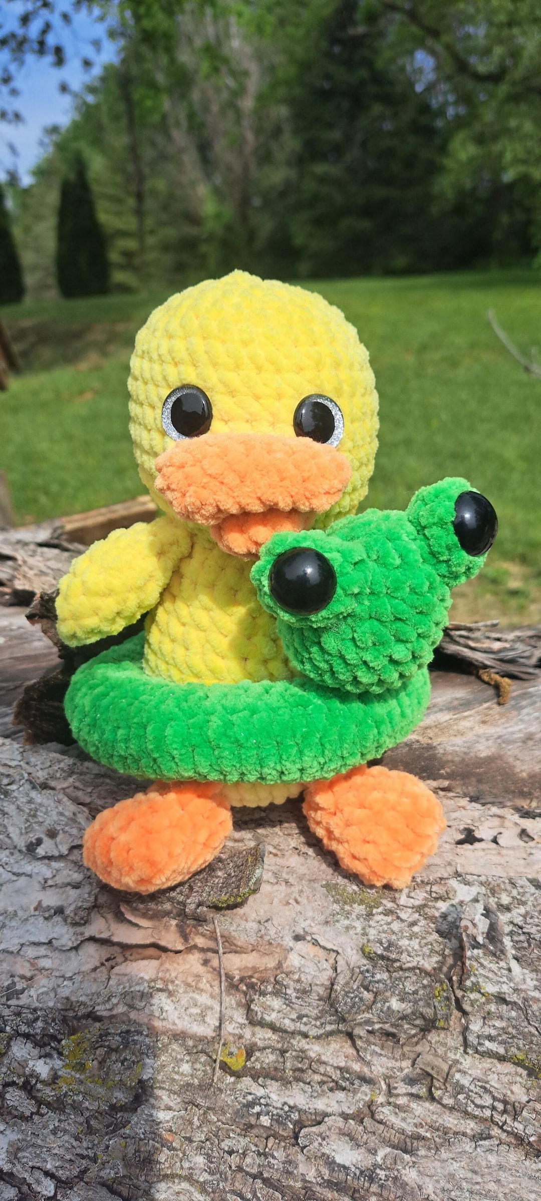 Crochet Puddles the Duck With Frog Floatie - Etsy