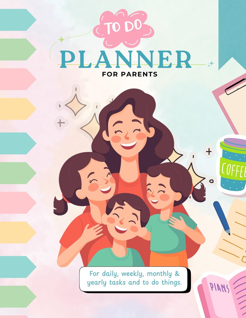 Printable Family Planner- 62-page of To-do Lists, Undated PDF for Moms ...