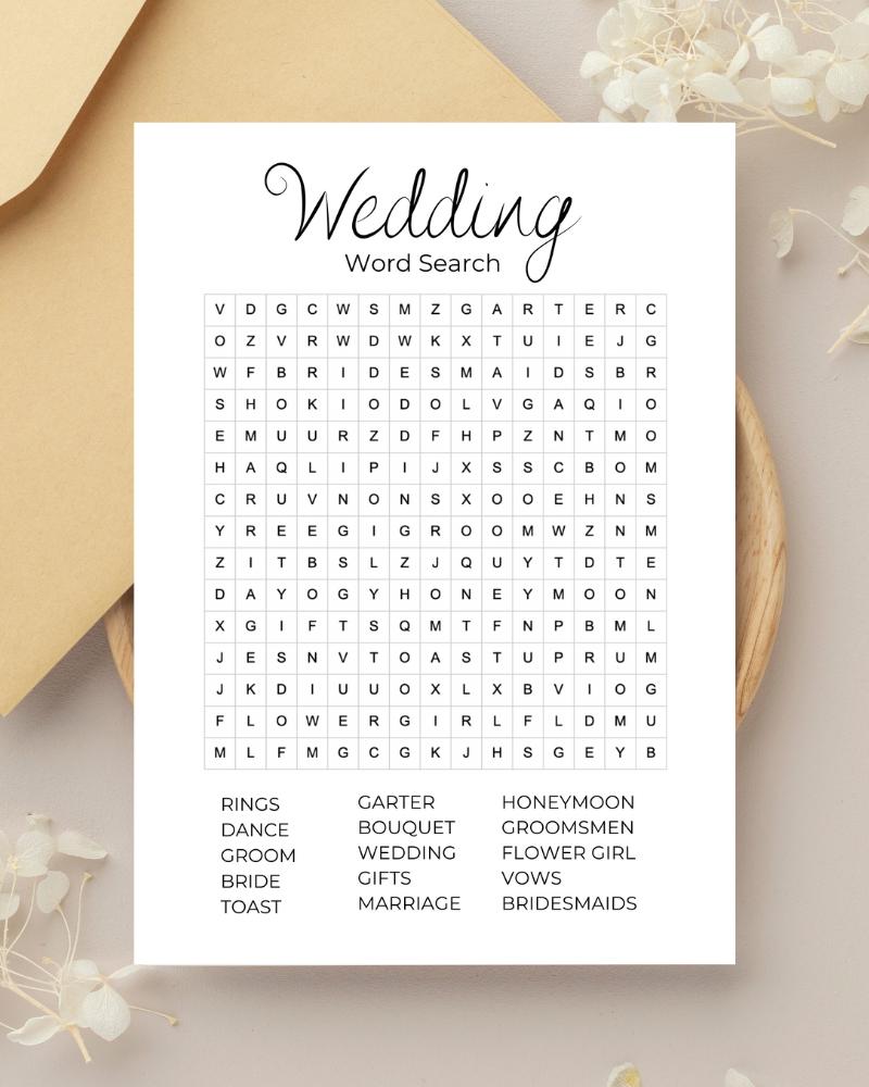 Wedding Word Search Table Game - Etsy