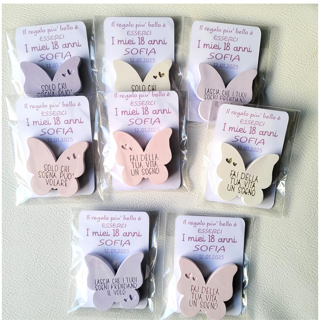 Butterfly Magnet Favors, 18th Birthday Girl Placeholders, Colorful ...