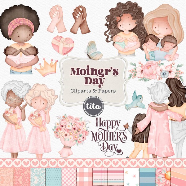 Mothers Day Clipart - Etsy