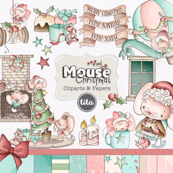 Cute Christmas Mouse Svg - Etsy