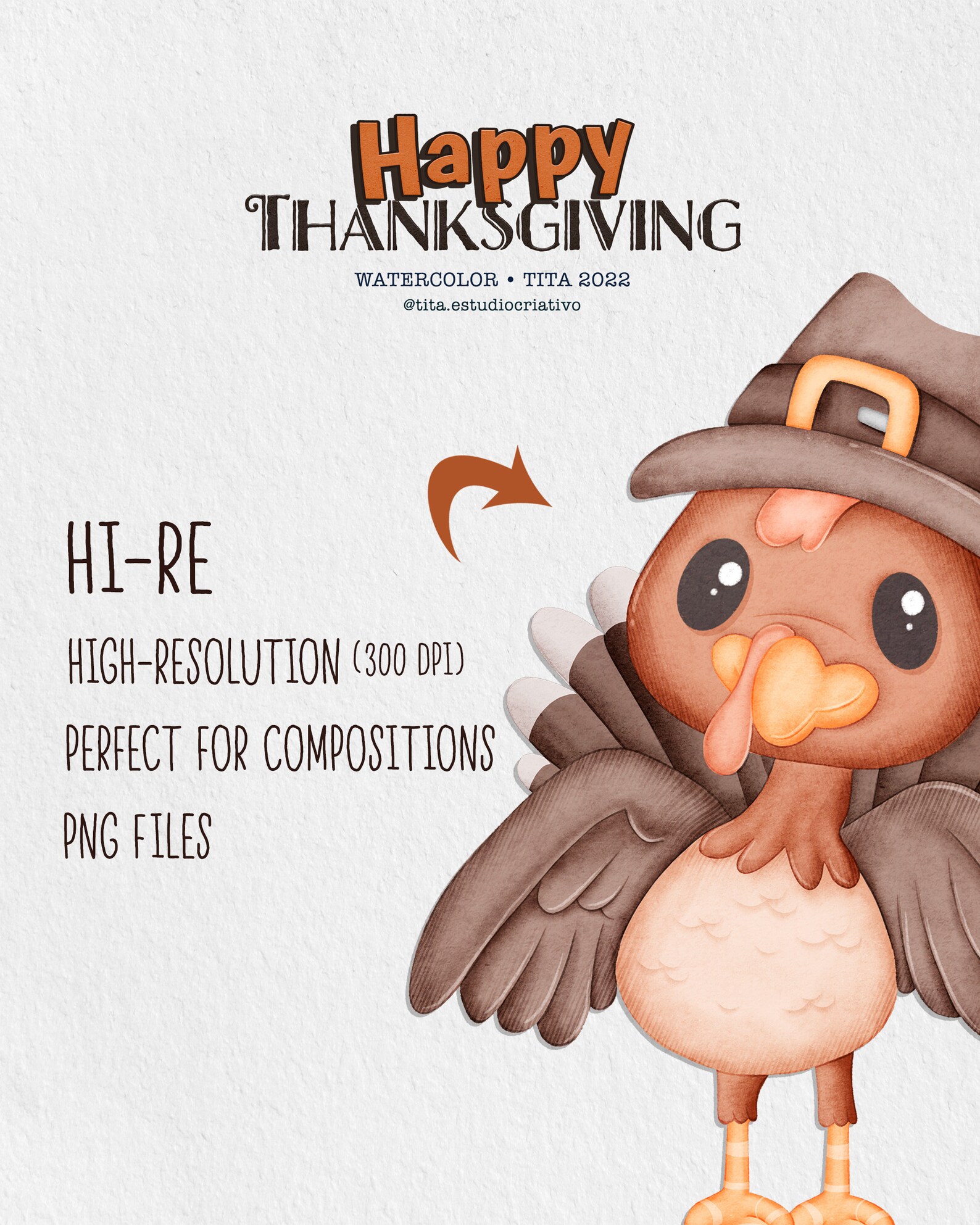 Thanksgiving Clip Art Set in Watercolor Thanks Giving - Etsy