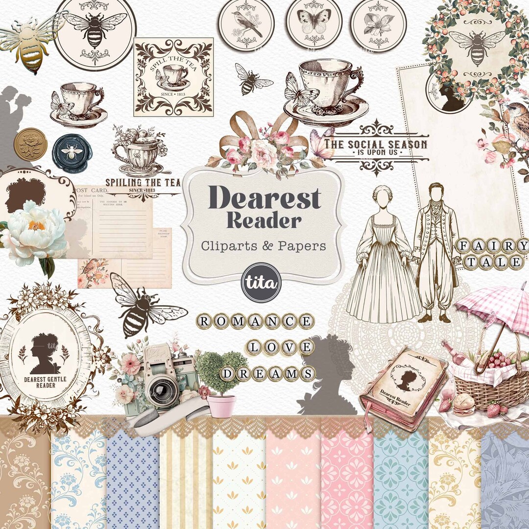 Regency Era Cliparts, Scrapbook Material, Wild Flower Digital Clipart ...