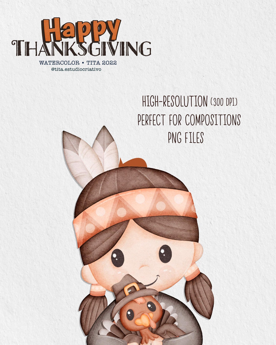 Thanksgiving Clip Art Set in Watercolor Thanks Giving - Etsy