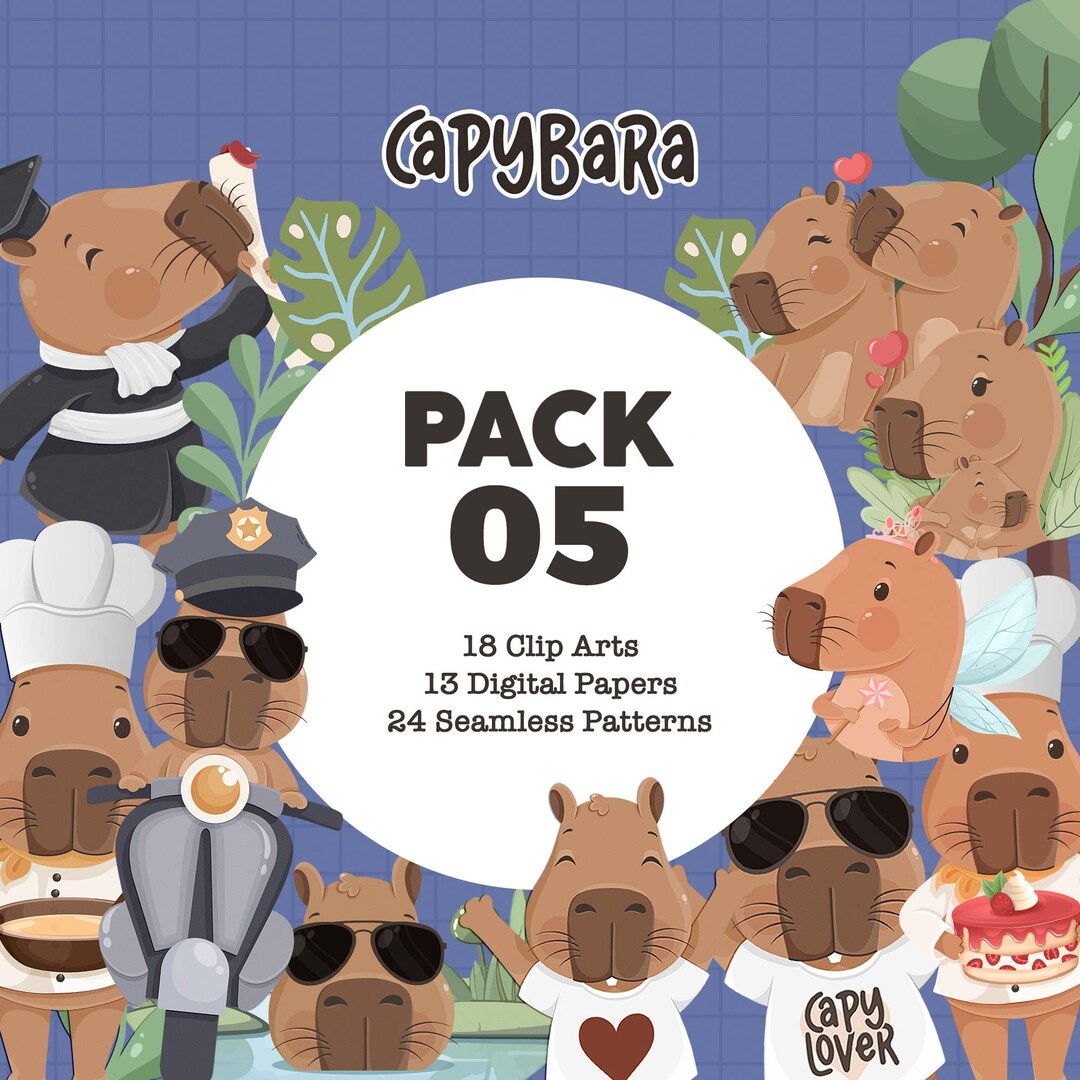 Capybara Clipart, Cute Capybaras, Prom Capybara, Printable Images ...