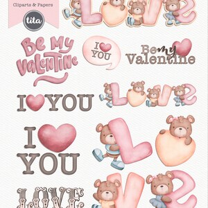 Animals in Love Clip Arts and Papers Valentine's Clipart - Etsy