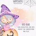 Halloween Pink Witches Clipart, Watercolor Witches and Digital Papers ...