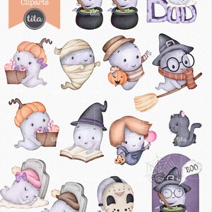 Friendly Ghosts Halloween Clipart, Halloween Digital Bundle, Ghost ...