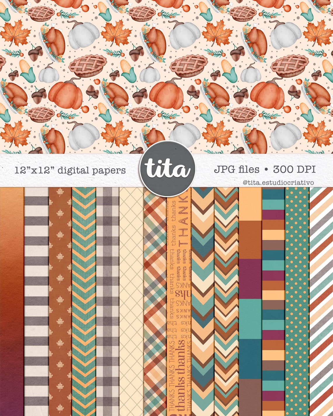 Thanksgiving Clip Art Set in Watercolor Thanks Giving - Etsy