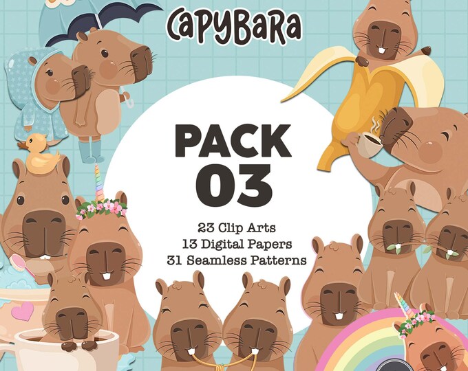 Capybara Clipart, Cute Capybara, Printable Images, Banana Capybara ...
