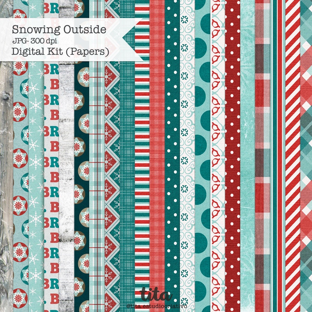 Christmas Clipart Bundle X-mas Illustrations and Papers - Etsy