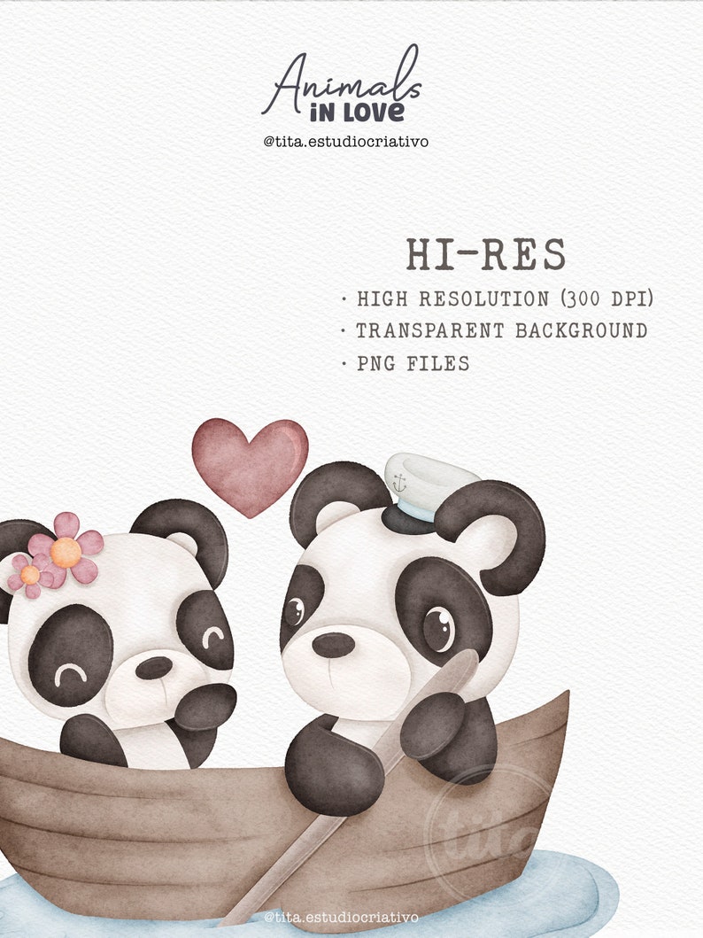 Animals in Love Clip Arts and Papers Valentine's Clipart - Etsy