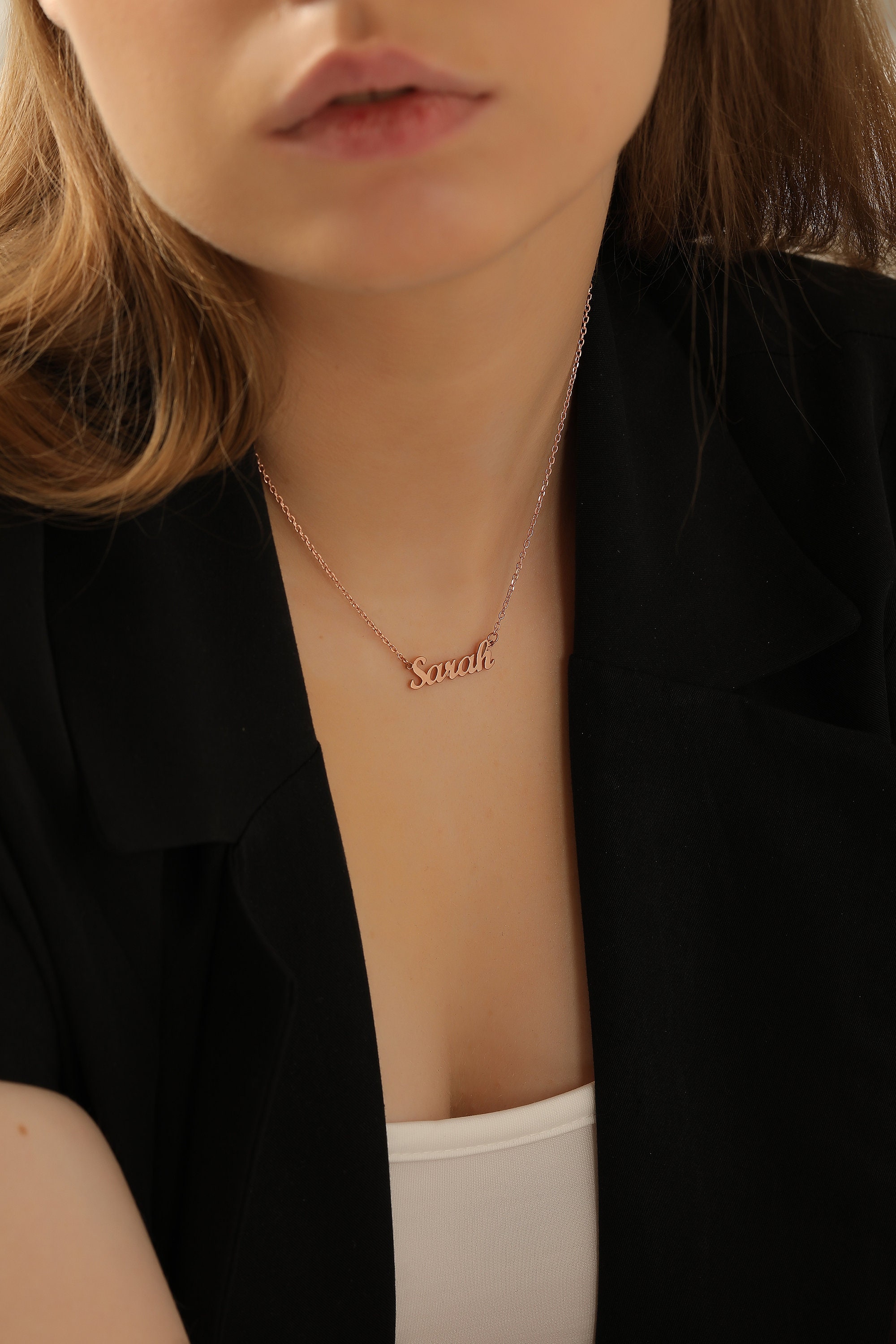 14K Gold Name Necklace Necklace for Women Minimalist Cute | Etsy