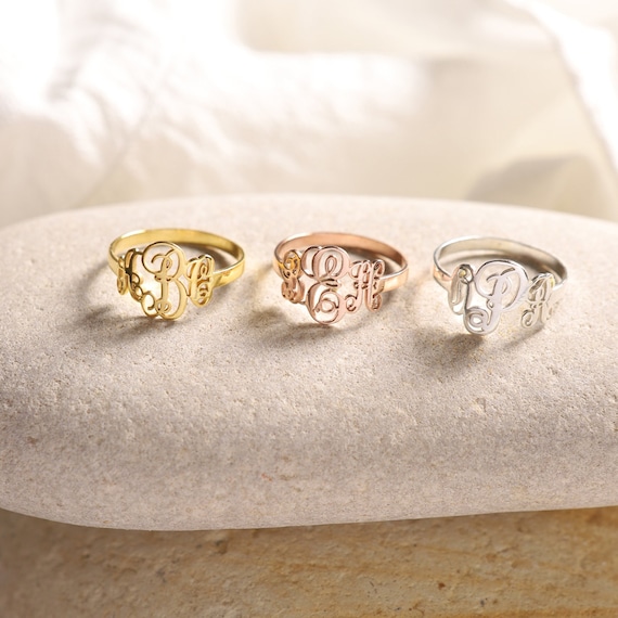 Etsy monogram ring store