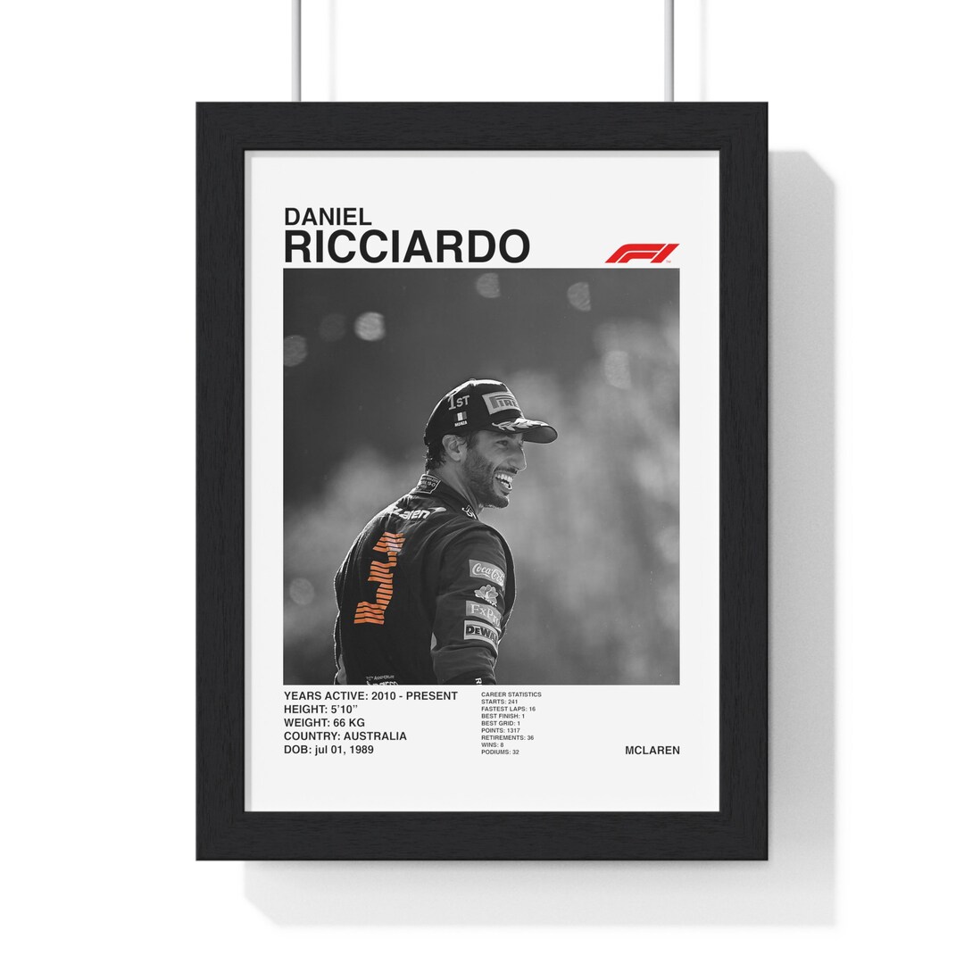 Daniel Ricciardo Formula 1 Mclaren Poster Wall Art - Etsy