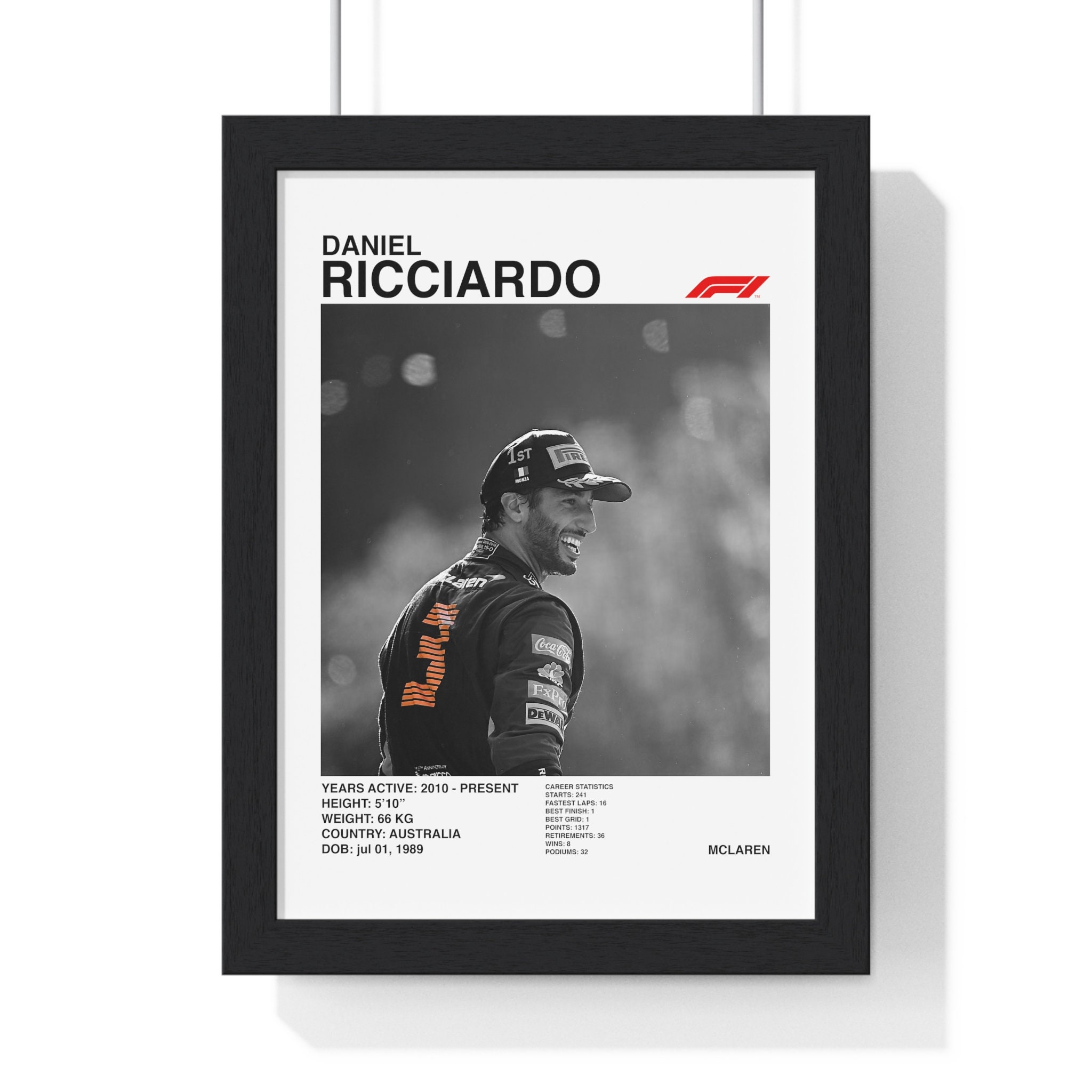 Daniel Ricciardo Formula 1 Mclaren Poster Wall Art - Etsy