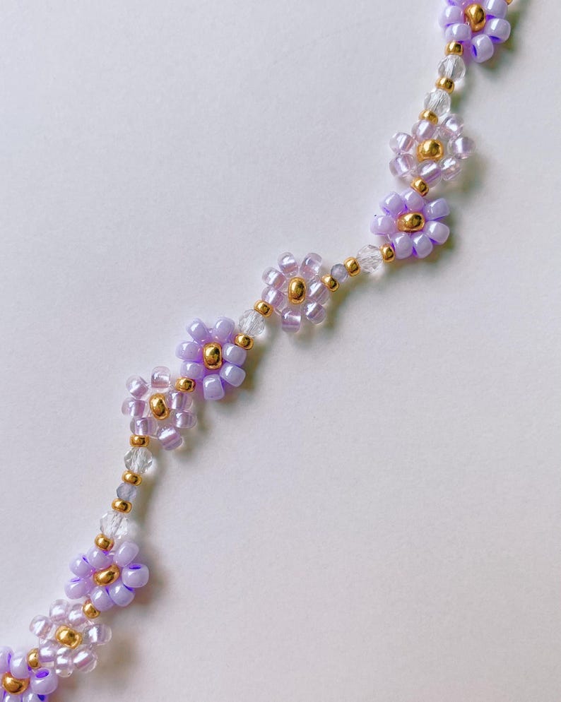Keari - ROSIE Bracelet Pink/ Purple/ Mint With Gold, Daisy Pearl ...