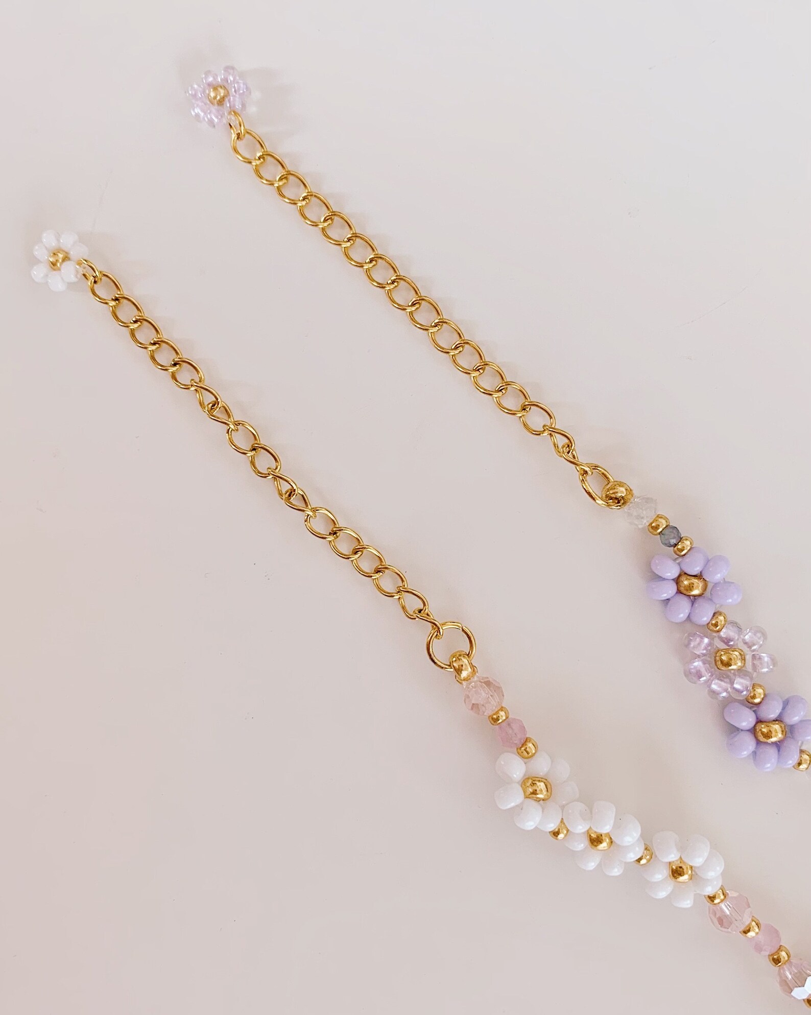Keari - ROSIE Bracelet Pink/ Purple/ Mint With Gold, Daisy Pearl ...