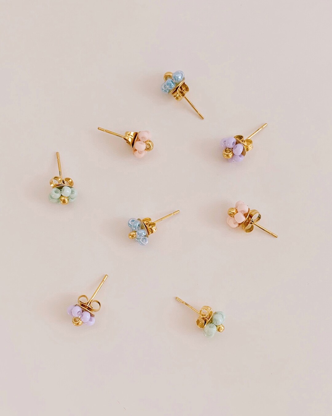 Keari - Stud Earrings in Gold/silver With Daisies, Earrings, Stainless ...