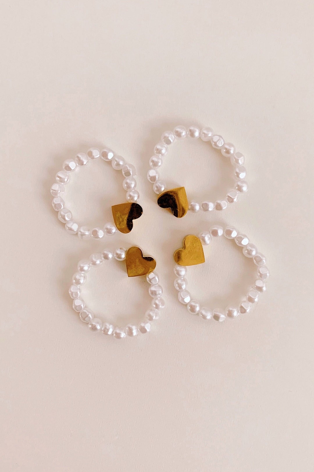 Keari LOVIE Ring With Heart and Imitation Pearls, Gold/silver, Pearl ...