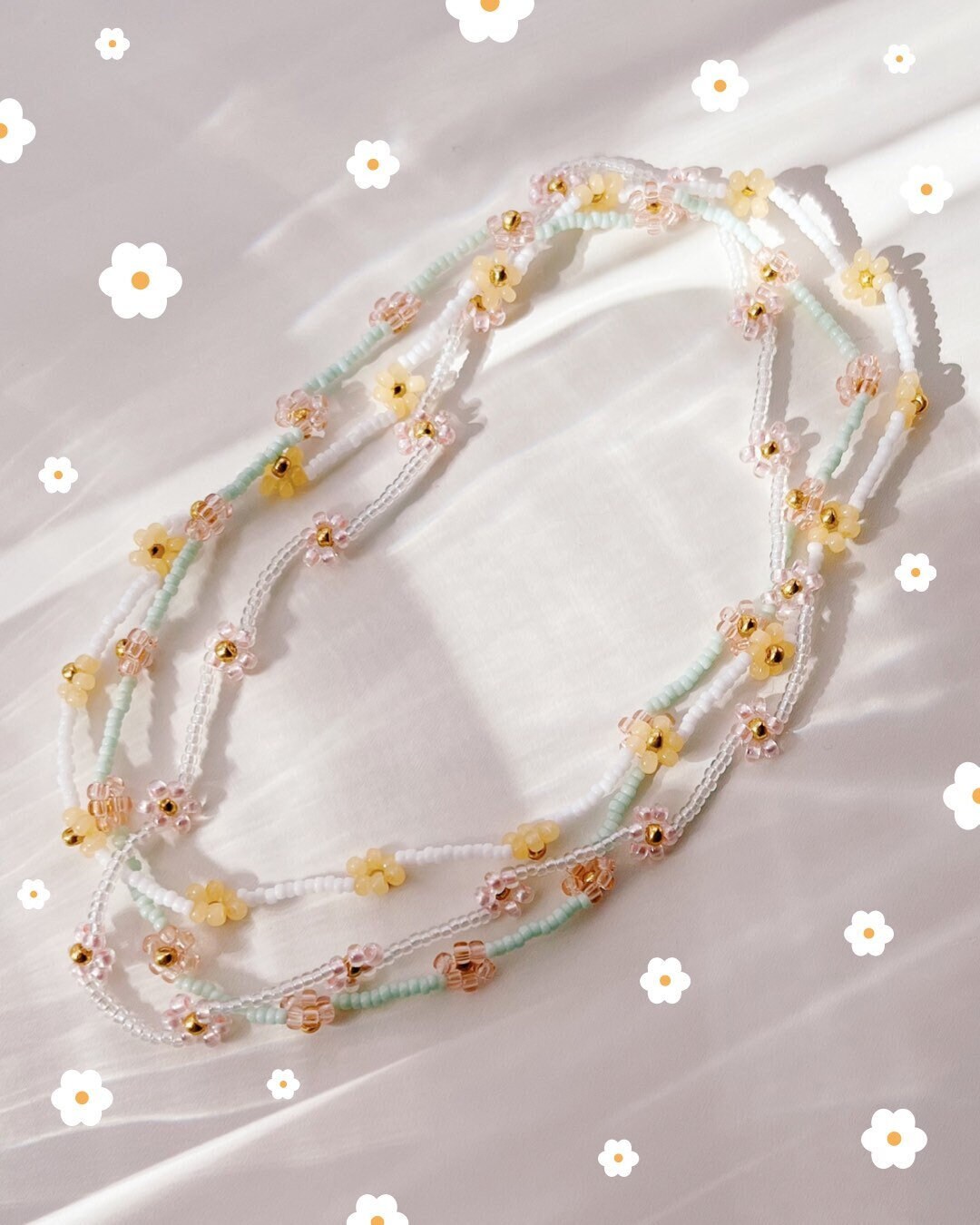 Keari POSIE Pearl Necklace, Daisy Pearl Jewelry, Miyuki/glass Beads ...