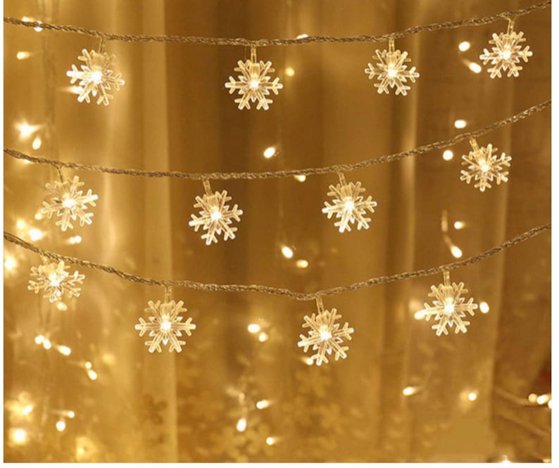 Snowflake Christmas LED String Lights: Holiday Tree Decoration - Etsy
