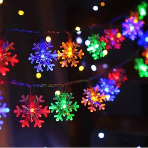 Snowflake Christmas LED String Lights: Holiday Tree Decoration - Etsy