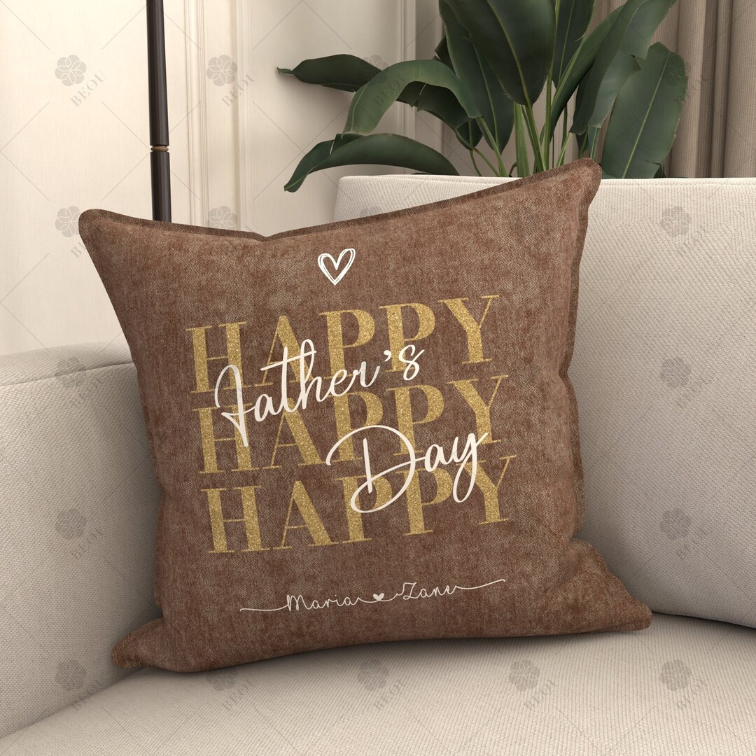 Personalized Father’s Day Pillow - Custom Name Gift for Dad, Large Sofa ...
