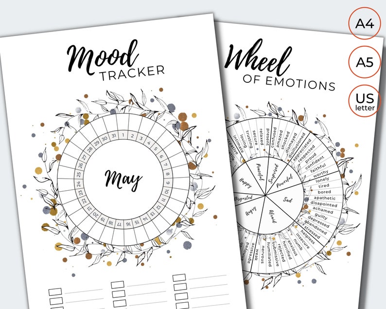 Monthly Mood Tracker Printable Mood Tracker Daily Bullet - Etsy