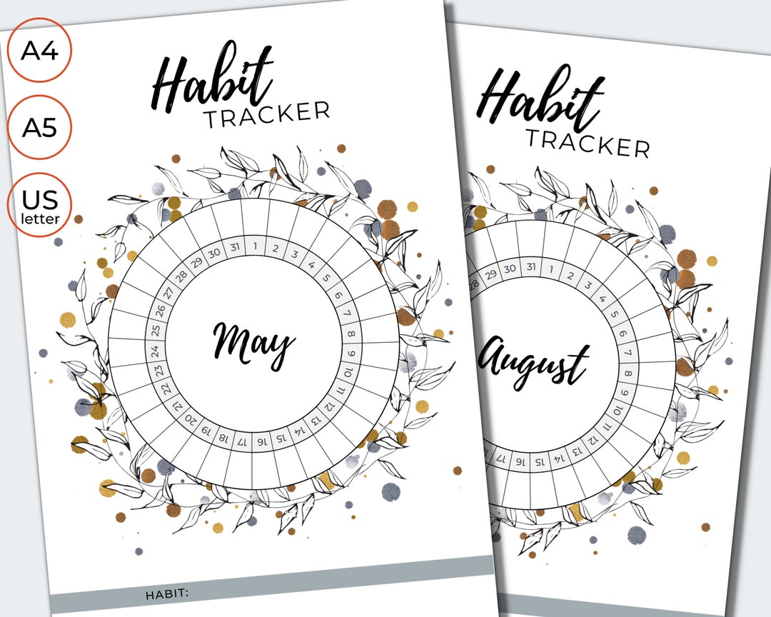 Monthly Habit Tracker Printable Daily Habit Tracker Bullet Journal ...