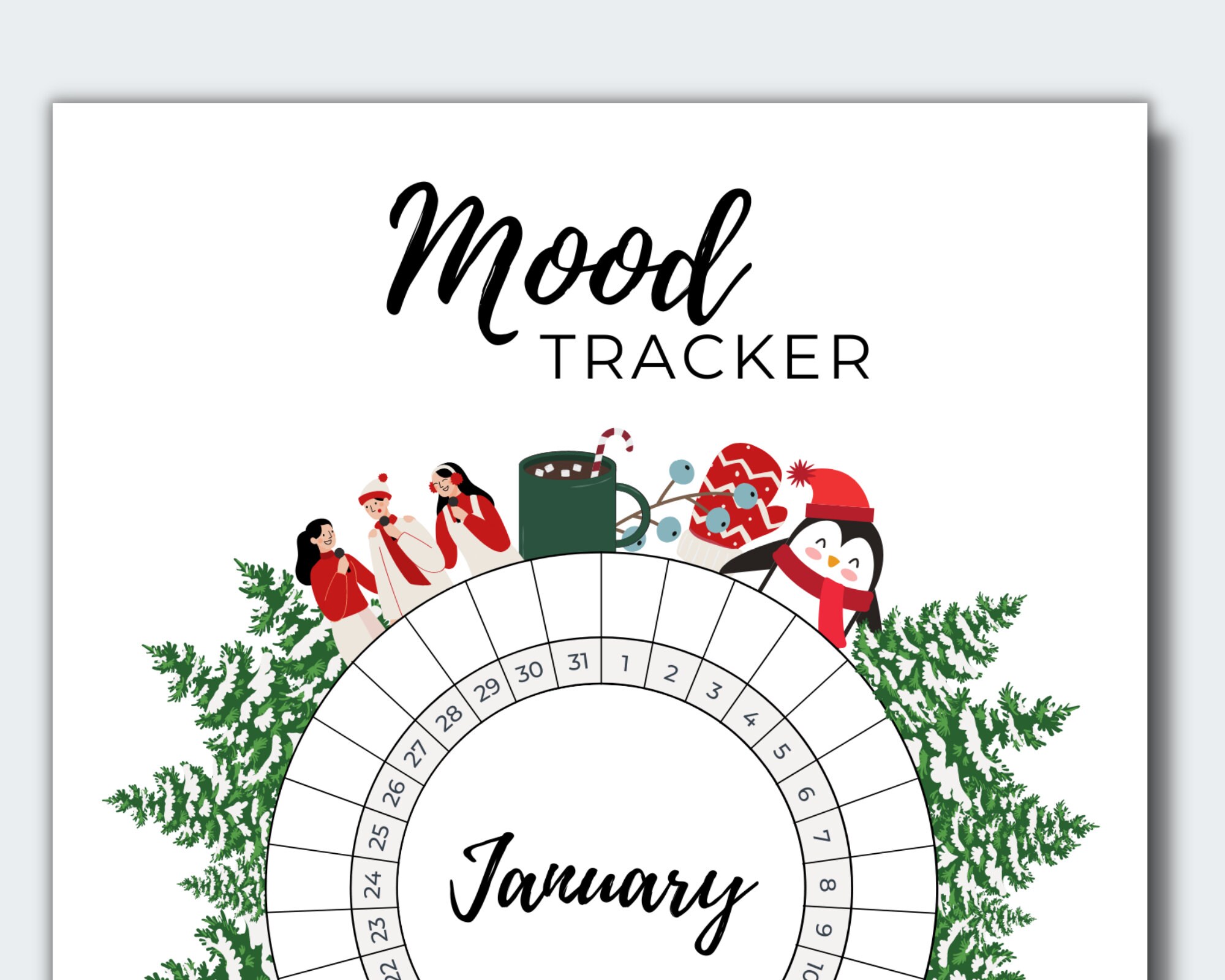 Monthly Mood Tracker Printable Mood Tracker Daily Bullet | Etsy