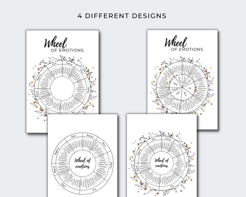 Wheel of Emotions Printable Feelings Wheel Pdf Daily - Etsy