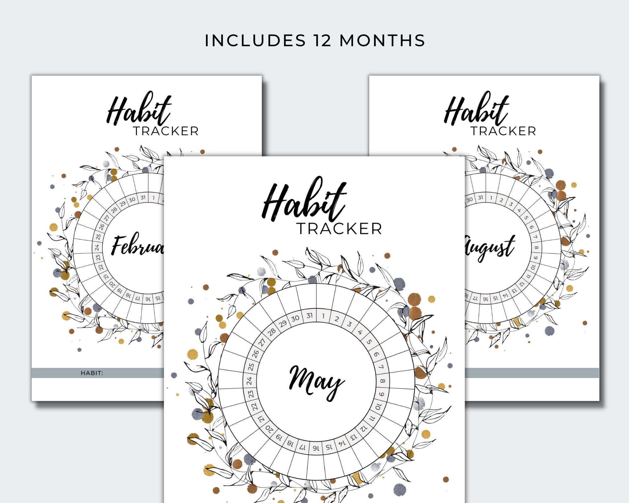 Monthly Habit Tracker Printable Daily Habit Tracker Bullet Journal ...