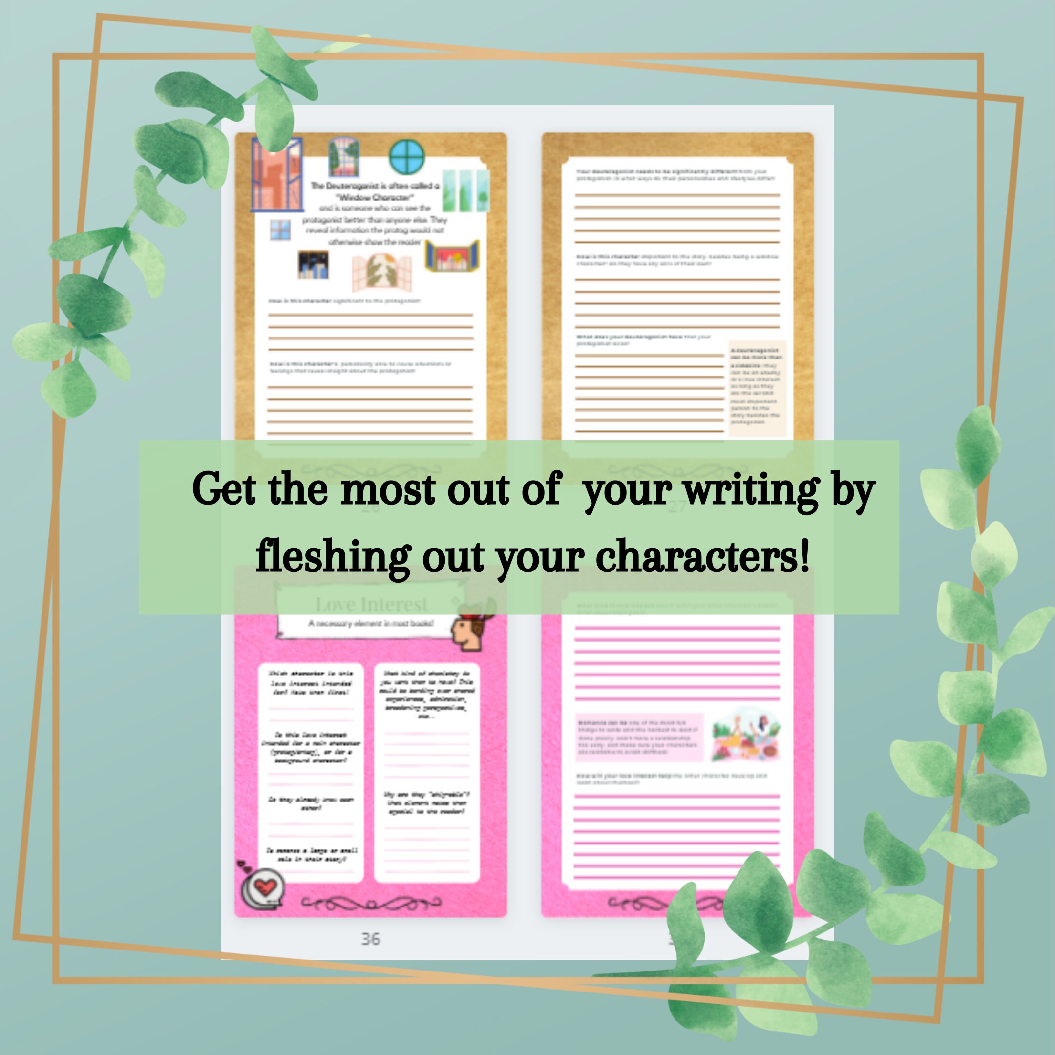 Printable Character Creator Workbook: Writing Worksheets - Etsy