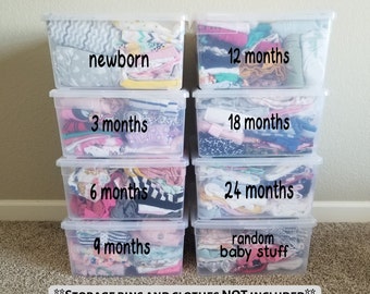 Baby Clothes Size Labels, Kids' Clothes Storage, Children's Clothing ...