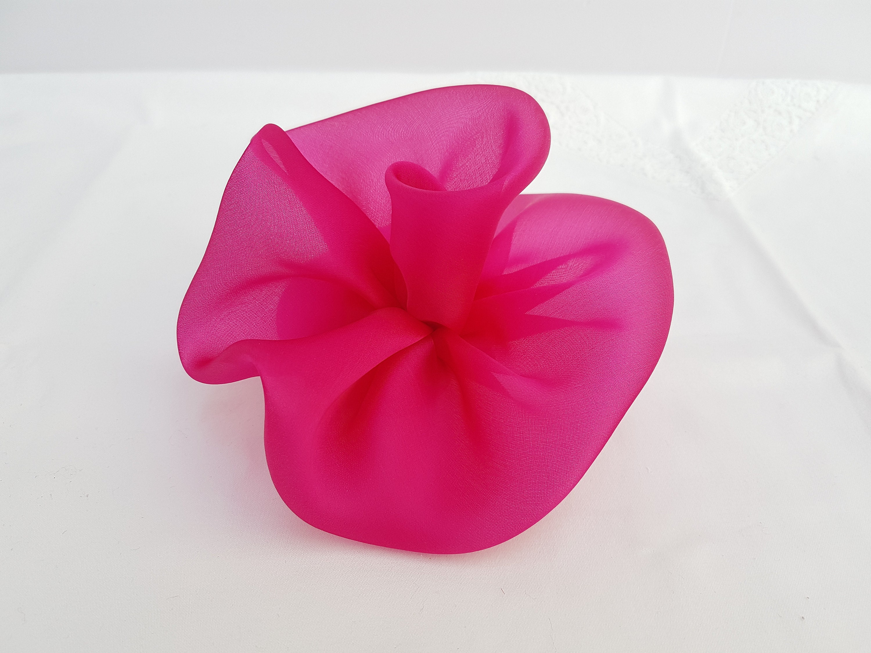 Large Bright Fuchsia Pink Silk Organza Rose Hair Clip Fascinator/pin ...