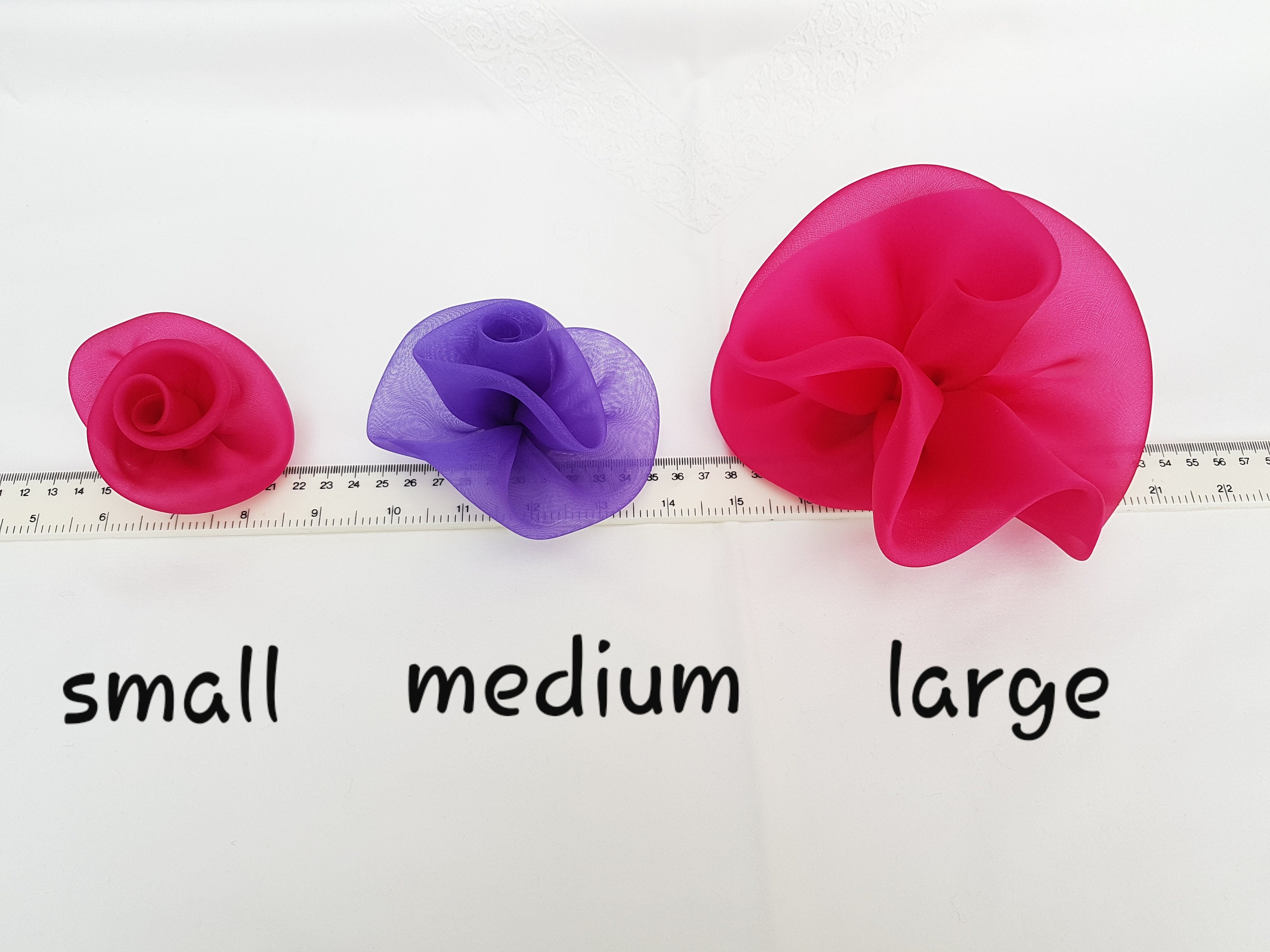 Large Bright Fuchsia Pink Silk Organza Rose Hair Clip Fascinator/pin ...