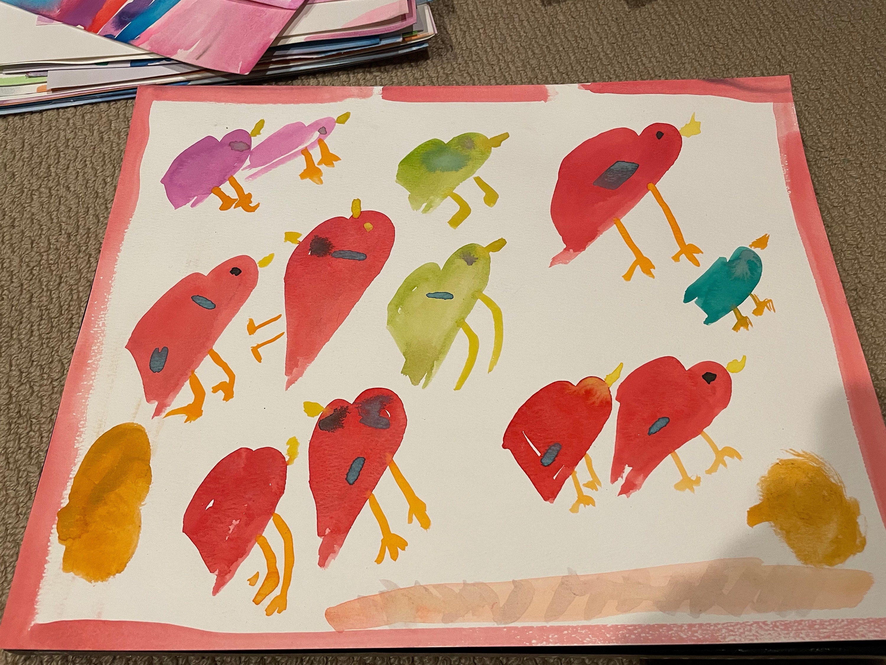 It's a Bird Party! Original Watercolor - Etsy