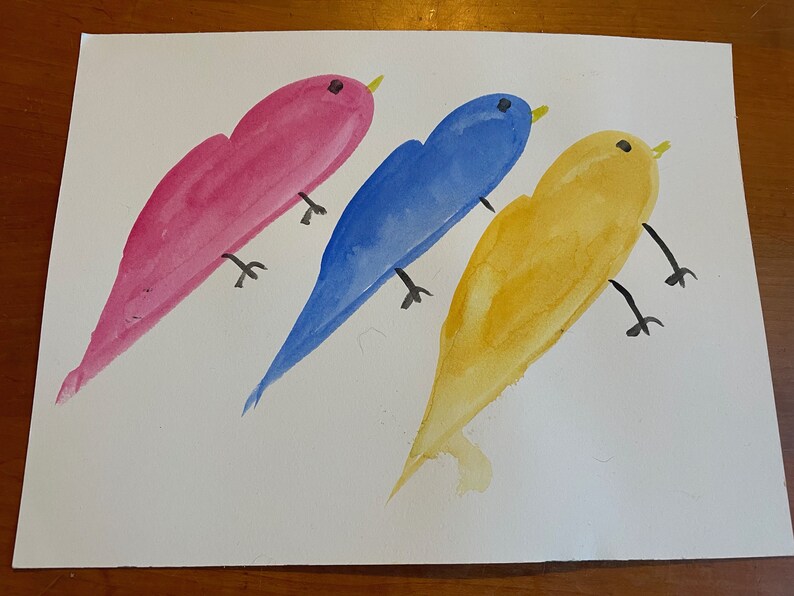 Primary Birds - Etsy