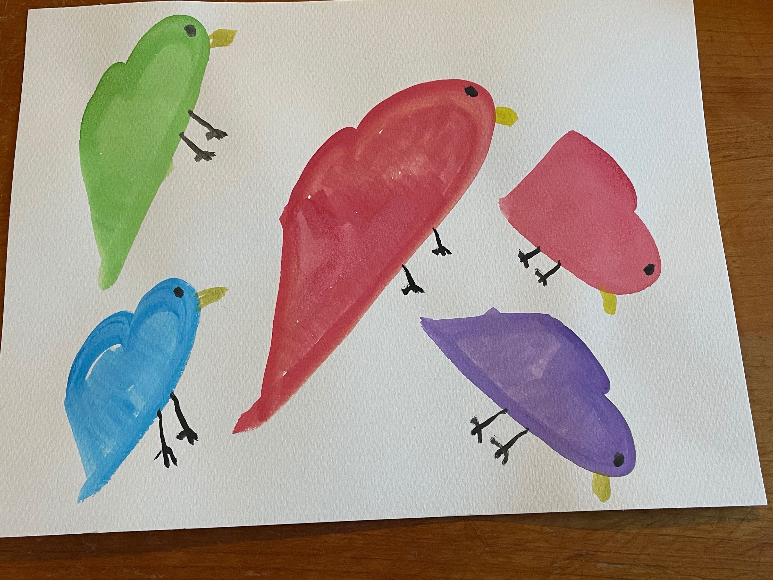 Wacky Birds, Which Side is Up Watercolor Painting - Etsy
