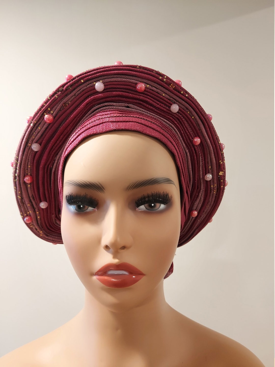 Embellished Autogele Aso Oke for African Weddings and Ceremonies. Comes ...