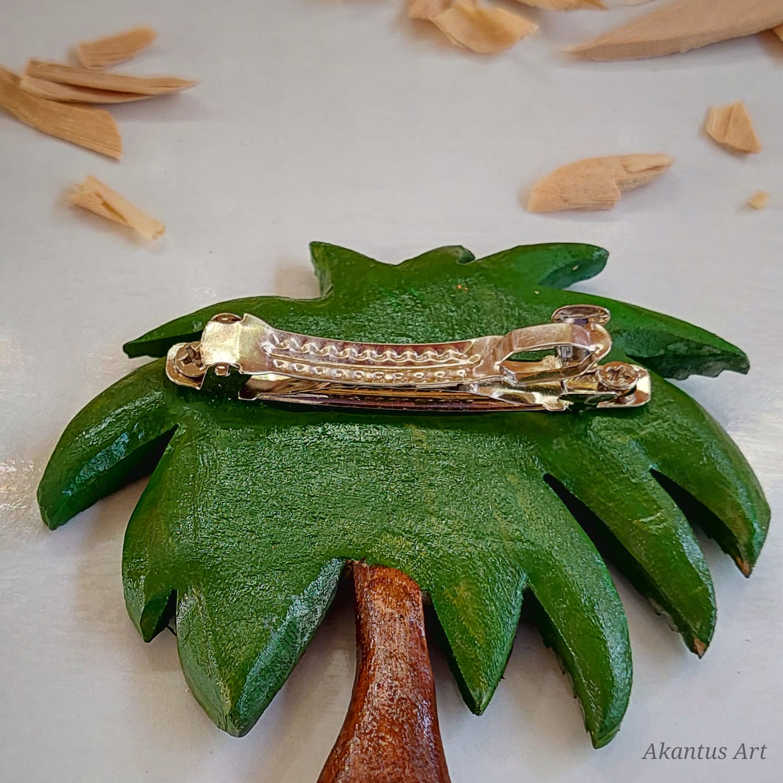 Wood Carving Palm Tree Hair Clip, Realistic Looking Jewelry, Summer ...