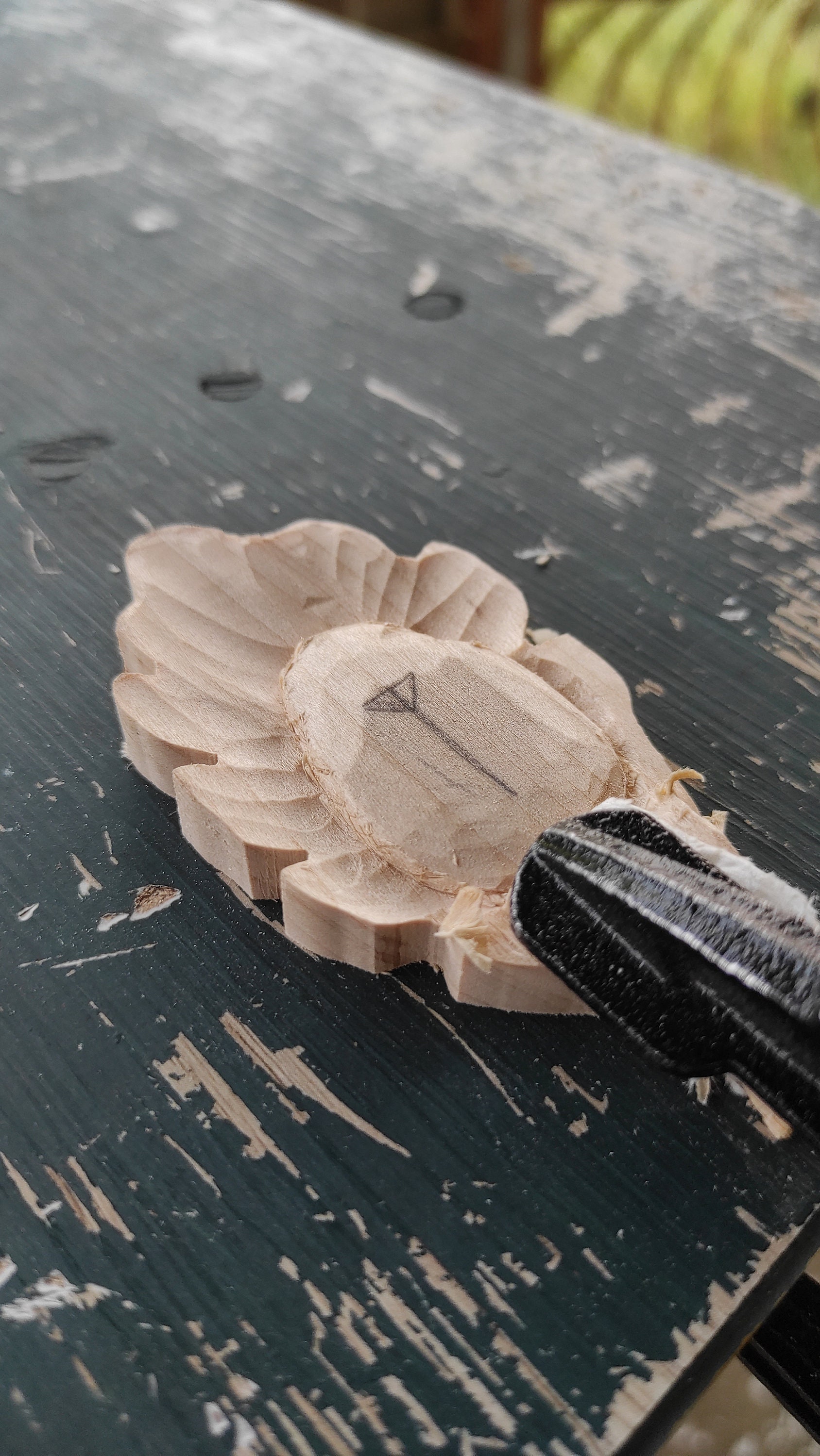 Hand Carved Potato Beetle Wood Boho Brooch, Handmade Shamanic Wood ...