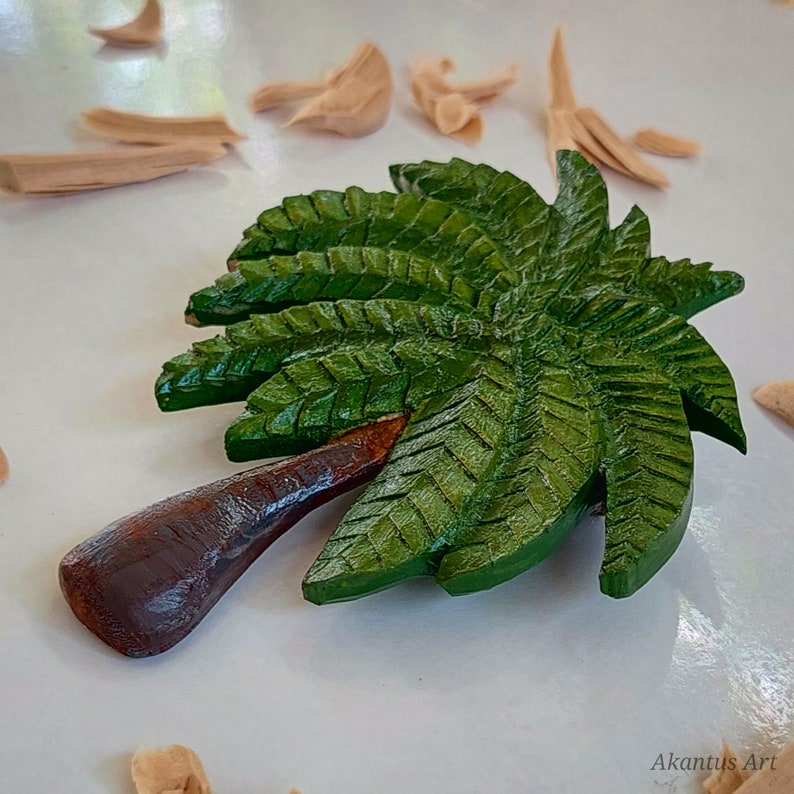 Wood Carving Palm Tree Hair Clip, Realistic Looking Jewelry, Summer ...