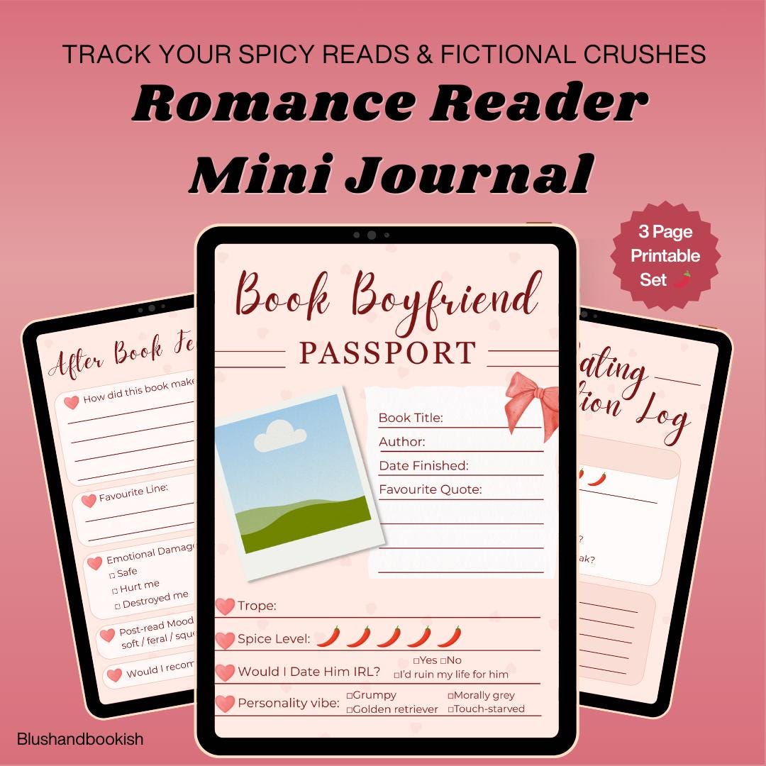 Spicy Romance Journal Printable | Book Boyfriend Passport Bundle ...