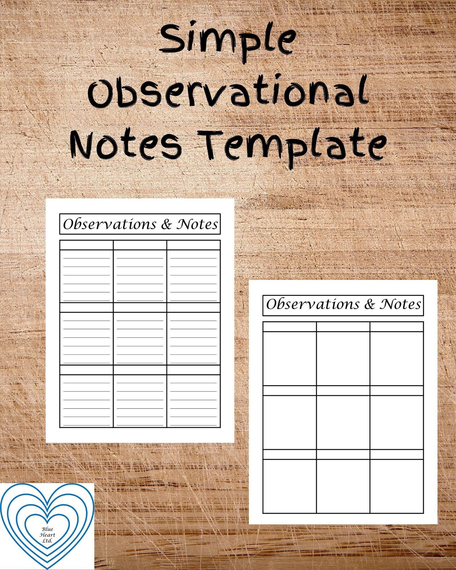 Printable Observational Notes Templateinstant - Etsy