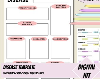 Nursing Disease Template - Etsy