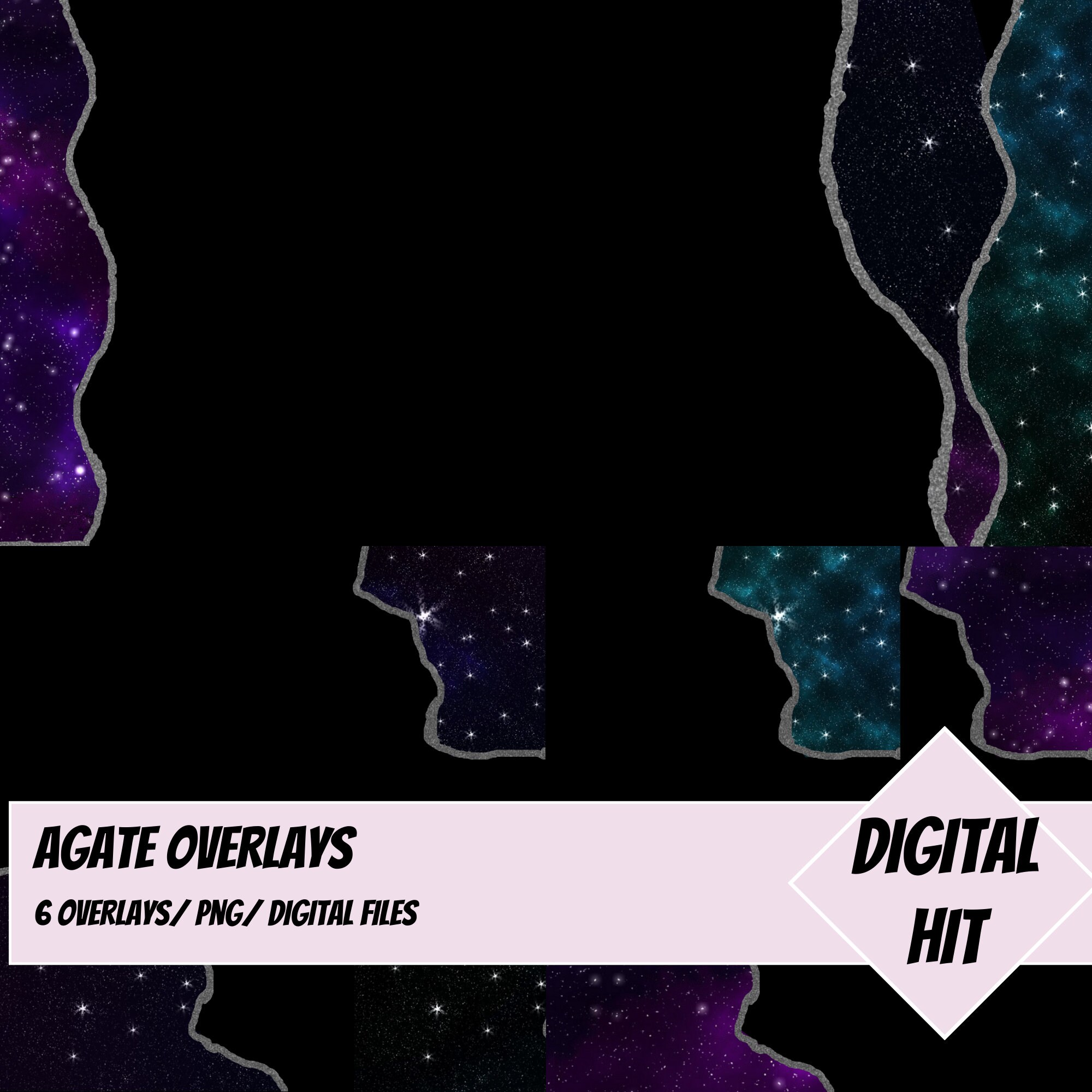 Galaxy Overlay, Space Overlay, Photoshop Overlays, Galaxy Agate Borders ...