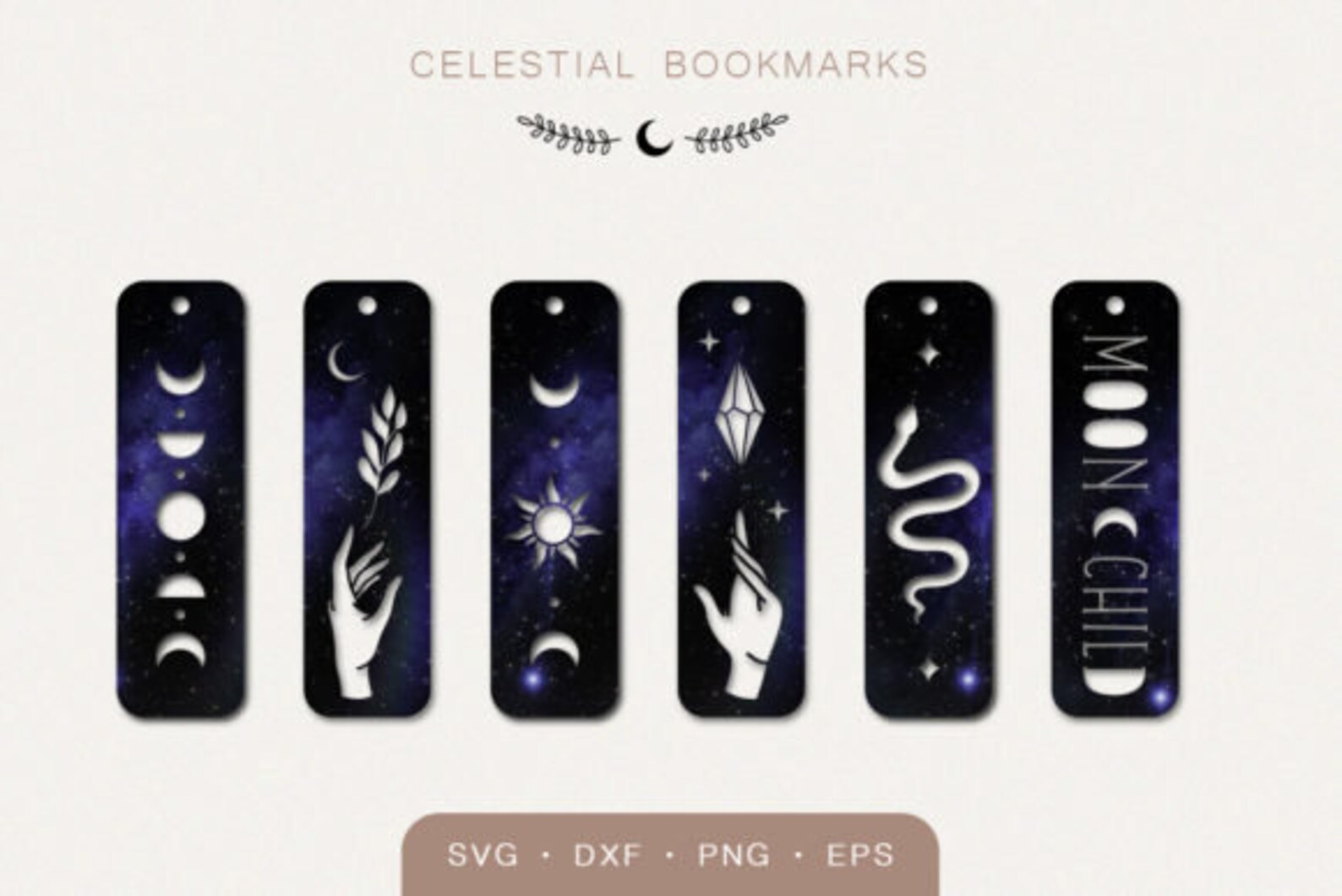 Celestial Bookmarks SVG Set for Cricut and Silhouette - Etsy